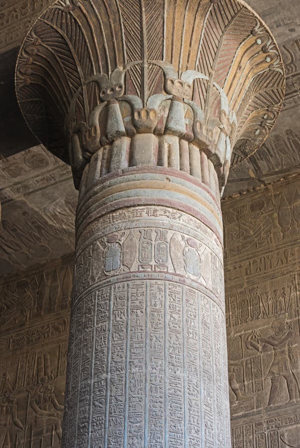 Column in an Ancient Egyptian Temple Stock Image - Image of temple ...