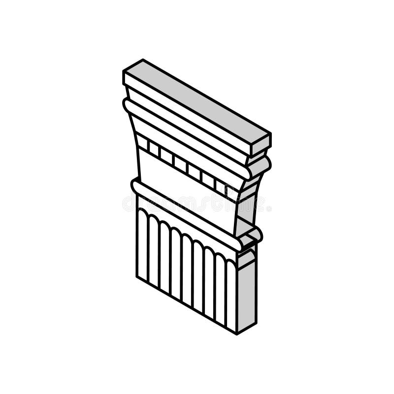 Column Ancient Rome Isometric Icon Vector Illustration Stock Vector ...