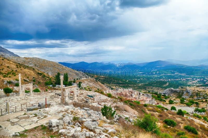 Column and Arches of Ancient Roman Agora Stock Photo - Image of roman ...