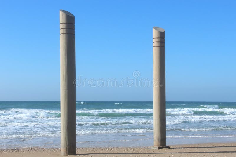 Column on the beach stock photo. Image of place, autumn - 65092182