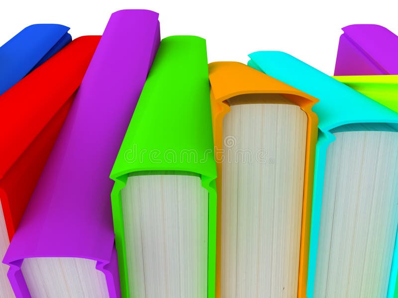 Color hardcover books stock illustration. Illustration of library ...