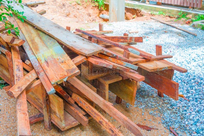 Column Box Wood Pile on the Floor in Construction Working Site Stock ...