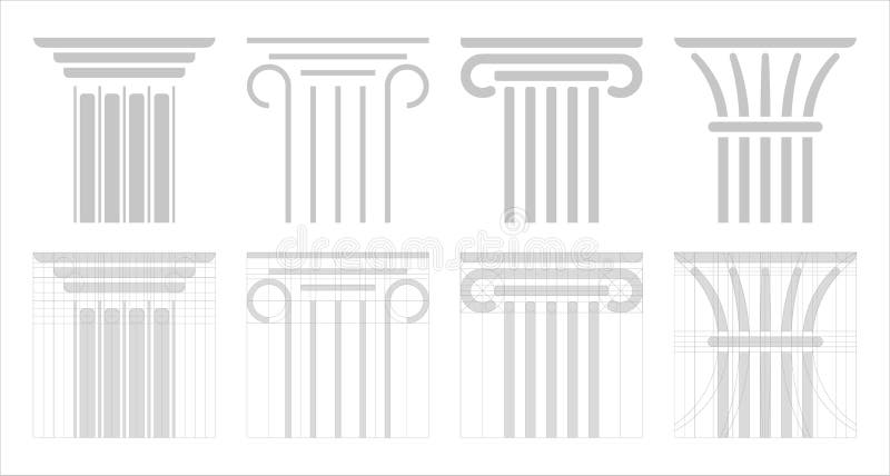 Column Capital Collection (draft and Final) Stock Vector - Illustration ...