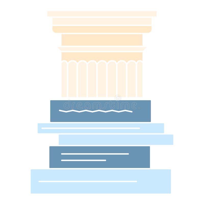 Column Capital on a Stack of Books. Upper Part of the Temple Column ...