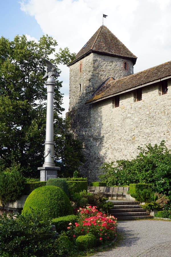 Column and castle stock image. Image of stone, tree, bush - 76966233