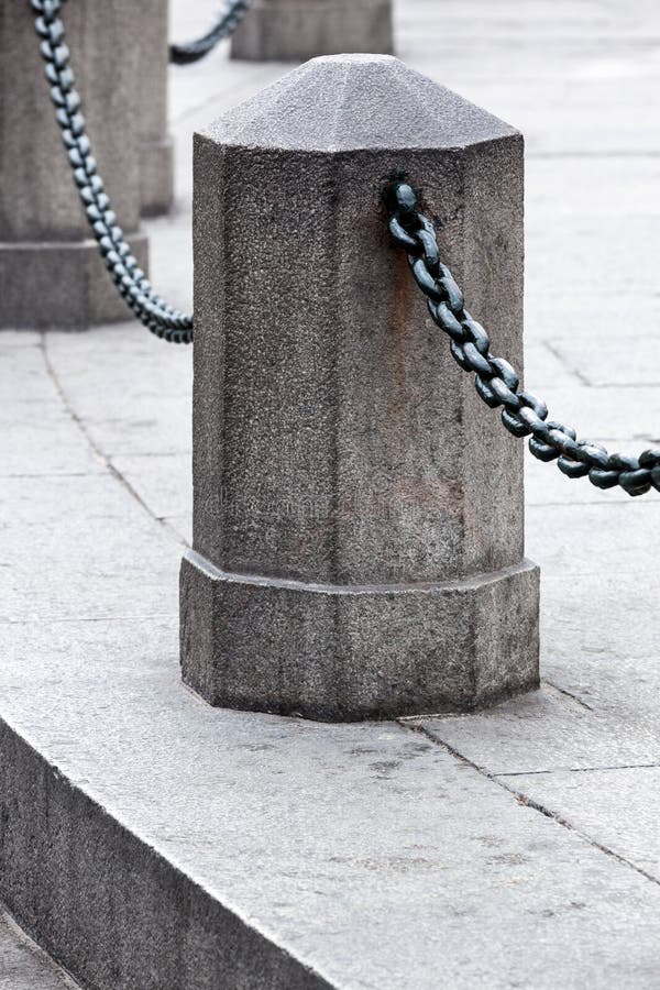 Column with a chain stock photo. Image of sidewalk, classical - 64447184
