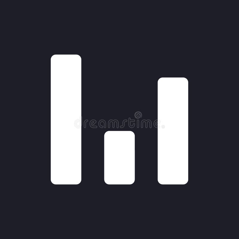 Column Chart Dark Mode Glyph Ui Icon Stock Illustration - Illustration ...