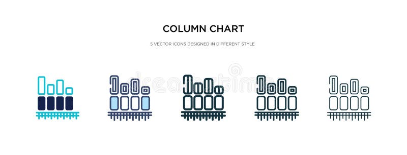Column Chart Icon in Different Style Vector Illustration. Two Colored ...