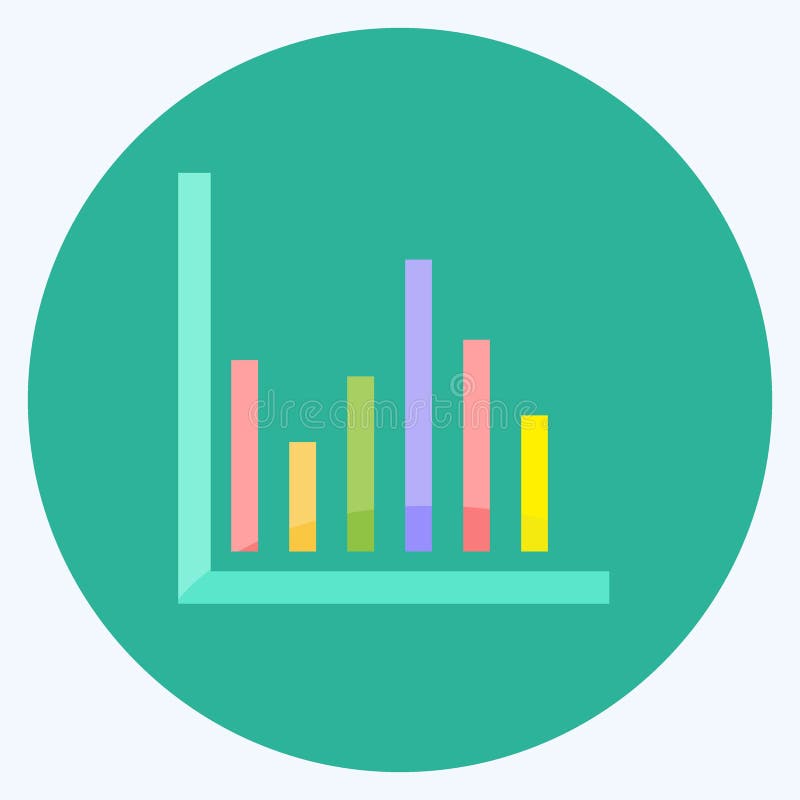 Column Chart Icon in Trendy Flat Style Isolated on Soft Blue Background ...