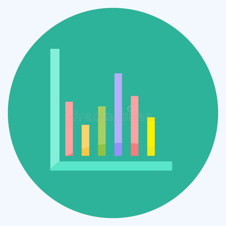 Column Chart Icon in Trendy Flat Style Isolated on Soft Blue Background ...