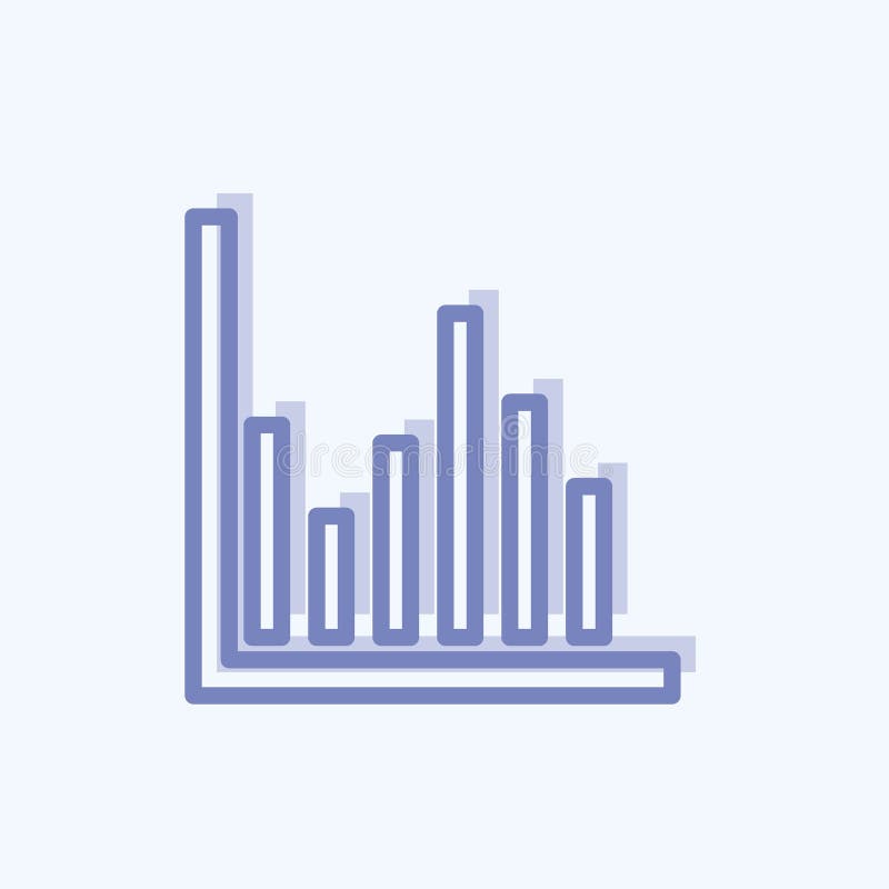 Column Chart Icon in Trendy Two Tone Style Isolated on Soft Blue ...