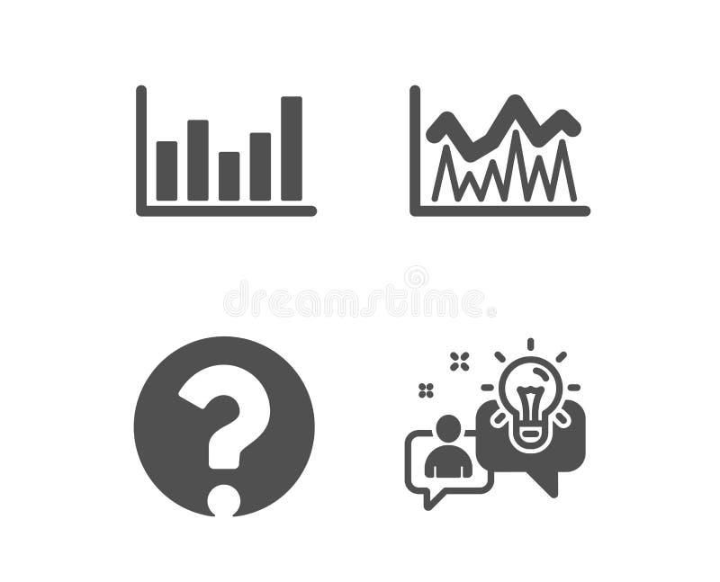 Column Chart, Investment and Question Mark Icons. Idea Sign. Financial ...
