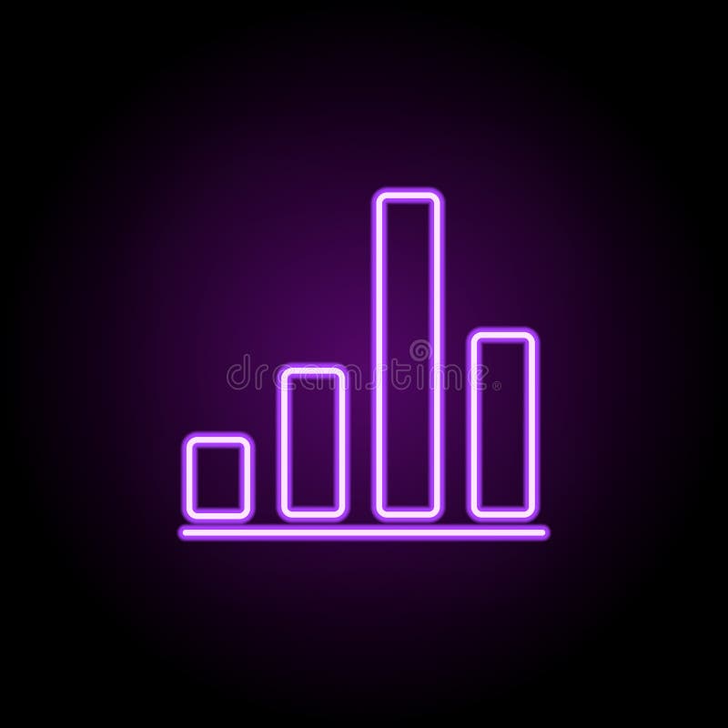 Column Chart Line Icon. Elements of Chart and Diagram in Neon Style ...