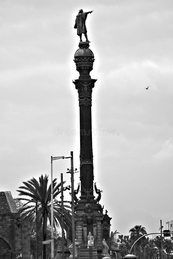 The Column of Christopher Columbus in Barcelona 3 Stock Image - Image ...