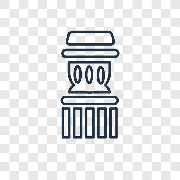 Column Concept Vector Linear Icon Isolated on Transparent Background ...