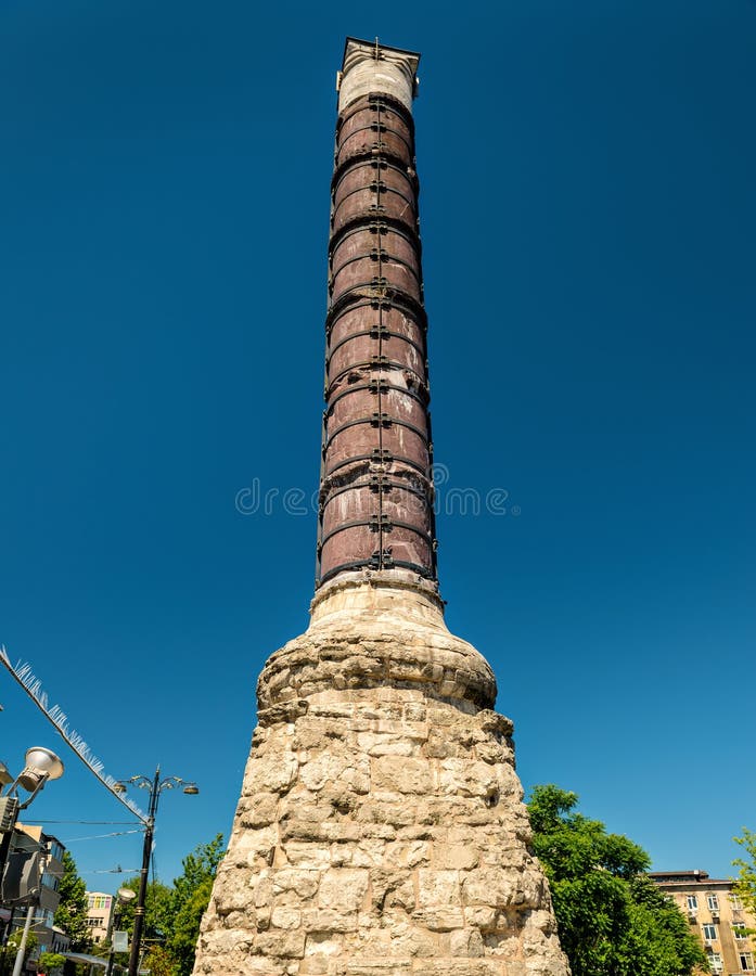 The Column of Constantine (Burnt Column), Istanbul Stock Photo - Image ...