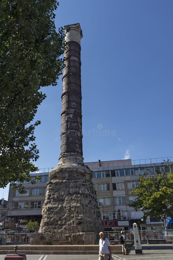The Column Of Constantine, Istanbul. Stock Photo - Image of building ...