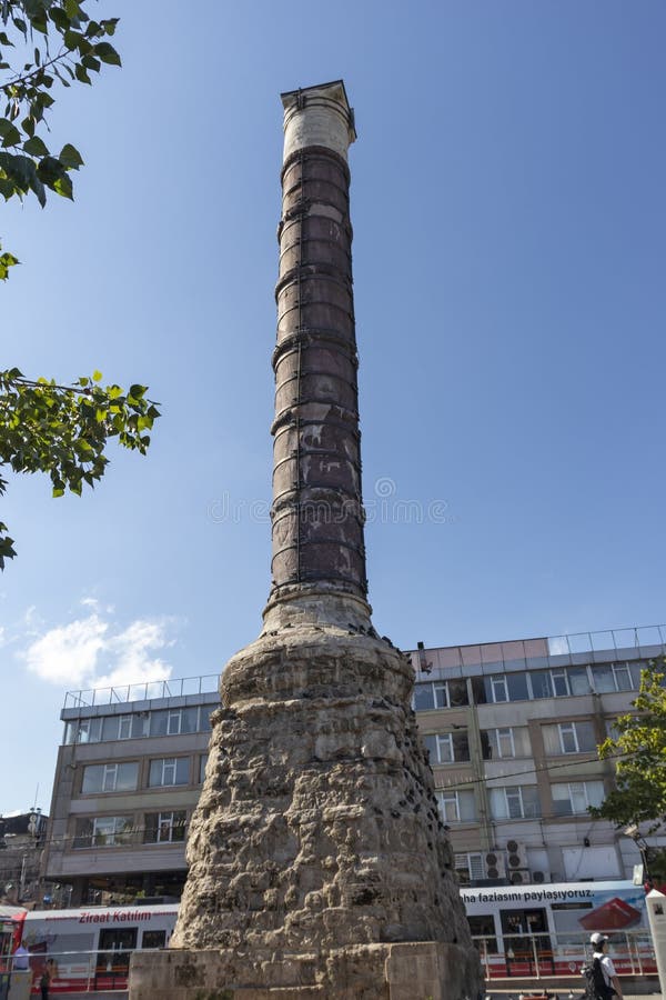 Column of Constantine in City of Istanbul, Turkey Editorial Stock Image ...