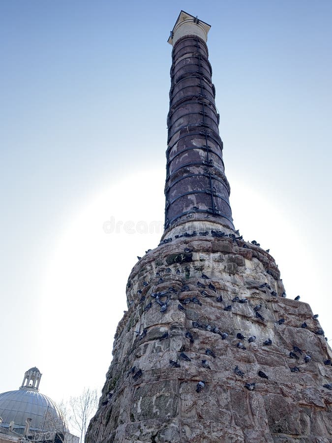 Column of Constantine in Istanbul Stock Photo - Image of turkey ...