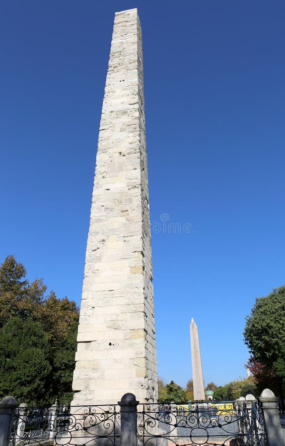 Column of Constantine and the Obelisk at the Sultanahmet Square in ...