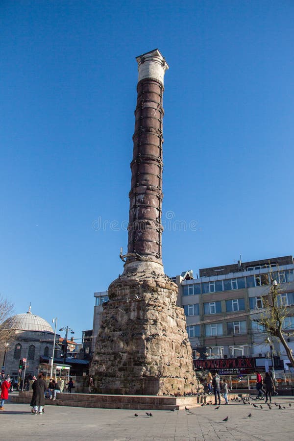 The Column of Constantine is a Roman Monumental Column Editorial Image ...