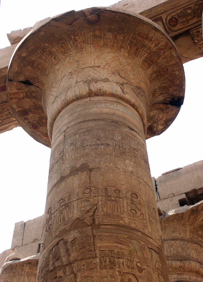 Column Crown at the Hypostyle Hall at Karnak Stock Photo - Image of ...