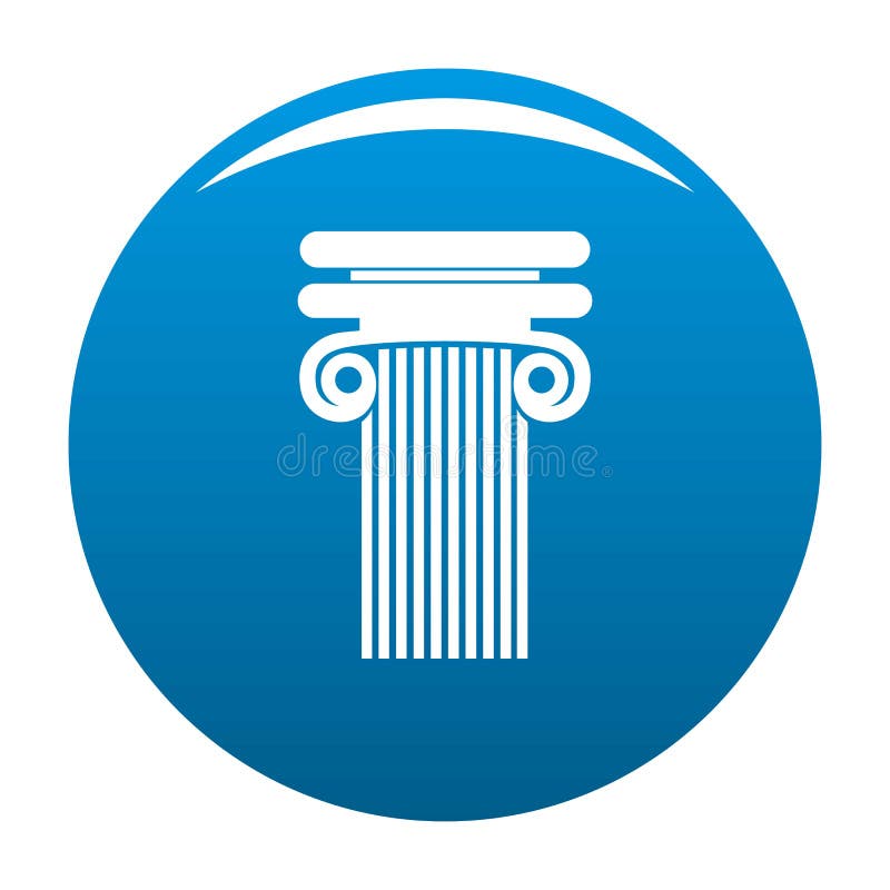 Column with Curl Icon Blue Vector Stock Vector - Illustration of object ...