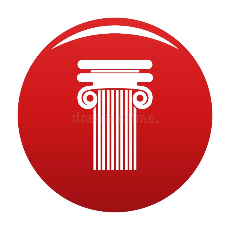 Column with Curl Icon Vector Red Stock Vector - Illustration of ionic ...