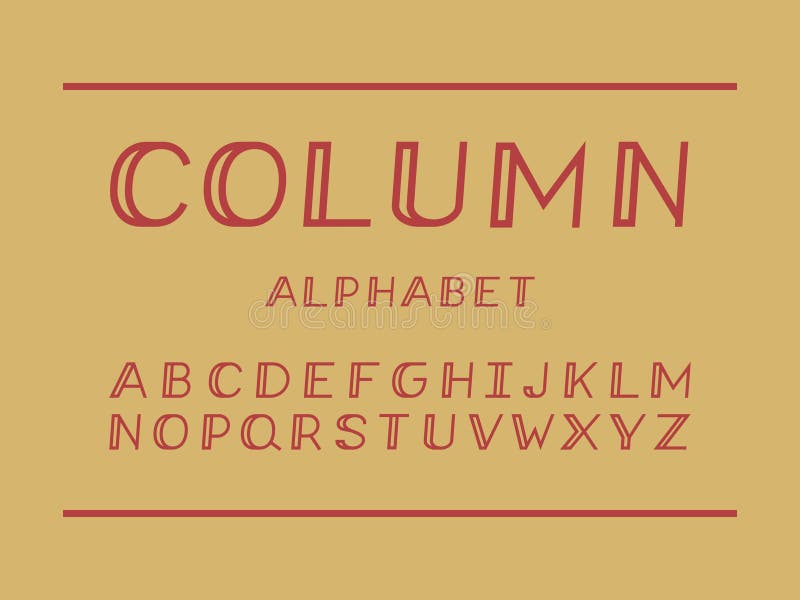 Column Cursive Font. Vector Alphabet Stock Vector - Illustration of ...