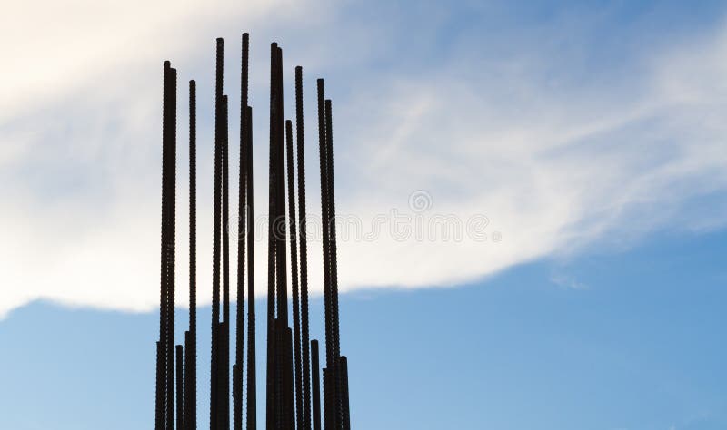 Column Deformed Bars and Jib of Tower Crane Stock Image - Image of ...