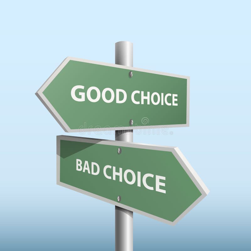 Column Direction Good Bad Choice. Vector Illustration Stock Vector ...