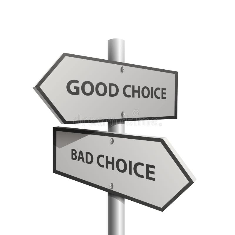 Column Direction Good Bad Choice. Vector Illustration Stock Vector ...