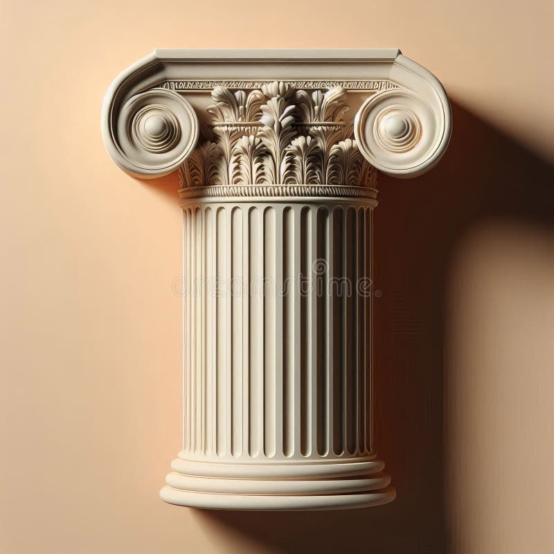Column Doric Cylindrical Column with a Simple Capital Properti Stock ...