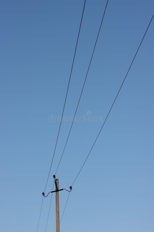 Column, Electric Support with Tensioned Wires Stock Image - Image of ...