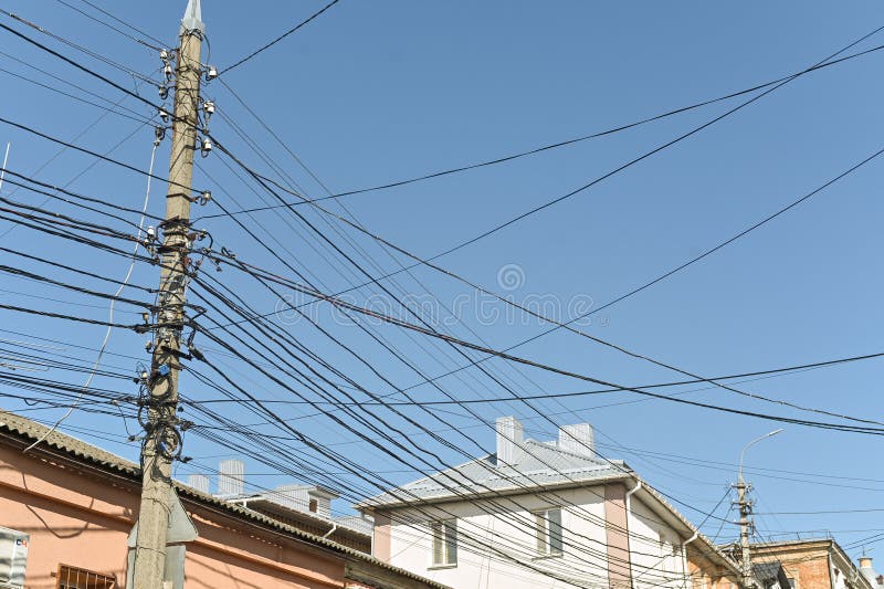 A Column of Electrical Wires Stock Image - Image of voltage, technology ...