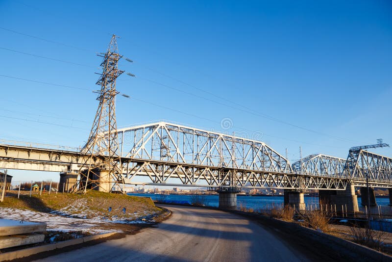 Column Electricity Bridge Railroad Stock Photo - Image of column, cable ...