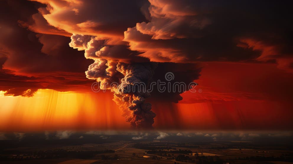 Column fire clouds stock illustration. Illustration of generated ...
