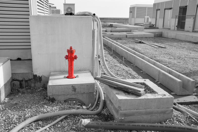 Column Fire Long a Construnction Site, Black and White Effect Stock ...