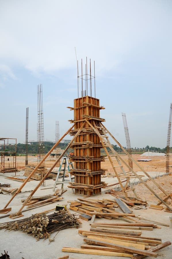 Column formwork stock image. Image of concrete, reinforcement - 42718153