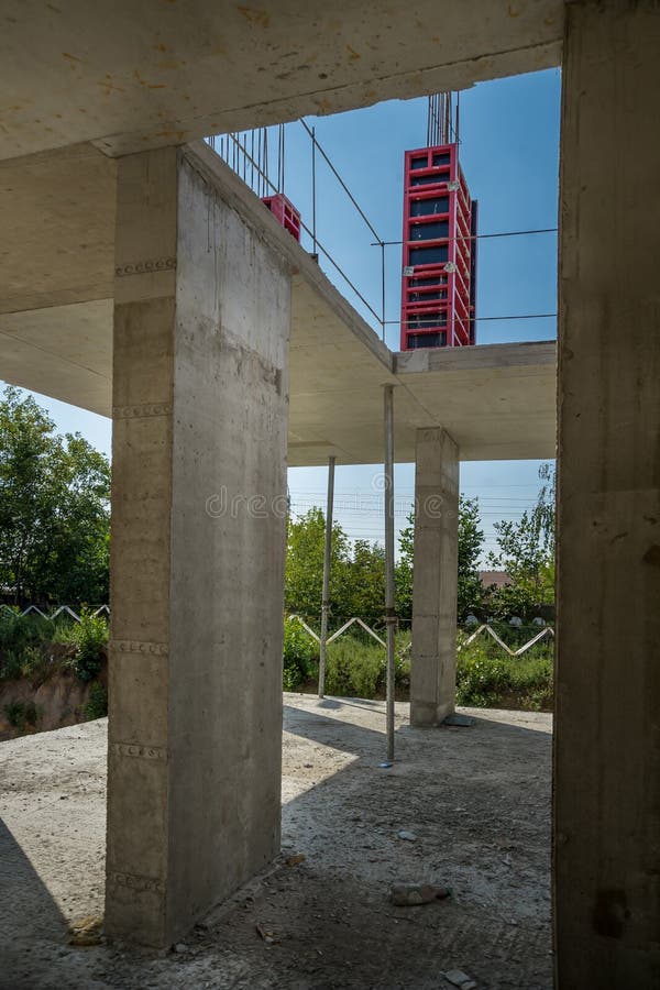 Column Formwork and Monolithic Structural Elements Stock Image - Image ...
