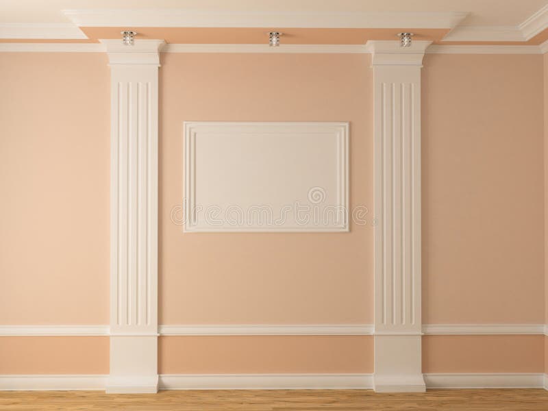 Column and Frame in the Room Stock Photo - Image of decoration ...