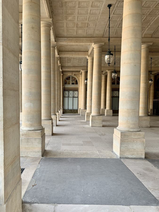 Column Gallery in the Old Building Stock Image - Image of cloudscape ...