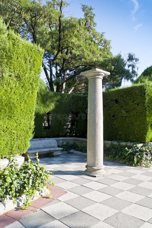 Column and garden. stock photo. Image of garden, hedgerow - 23510168