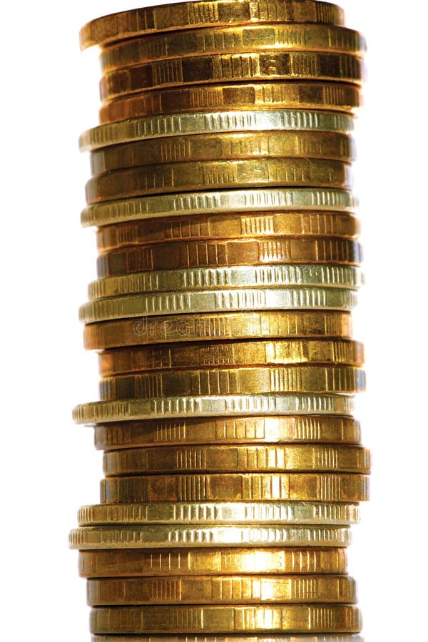 Column Gold Silver Coins Closeup Stock Image - Image of investing ...