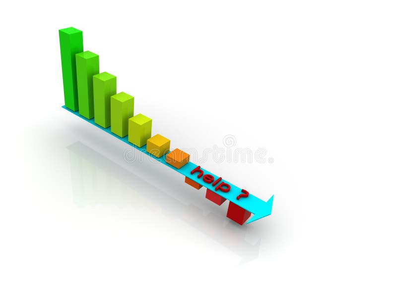 Column graph 3d stock illustration. Illustration of falling - 9711799