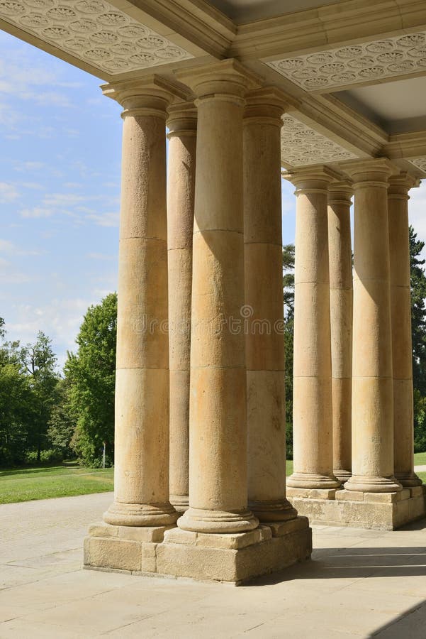 Column Group at Castle, Hoenheim Stock Photo - Image of architecture ...