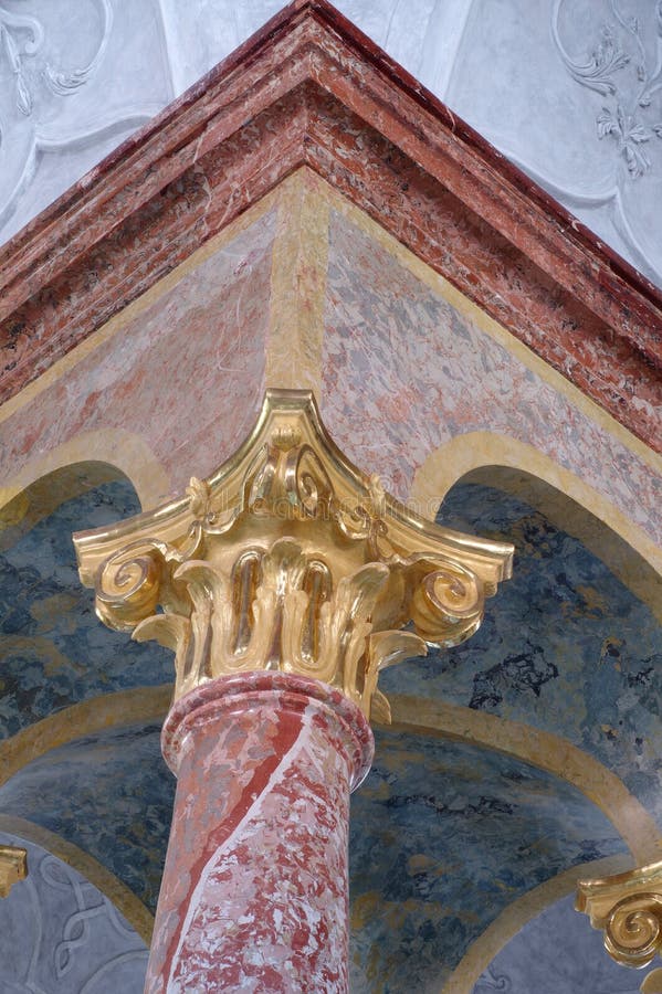 Column head baroque detail stock photo. Image of ornament - 100387308