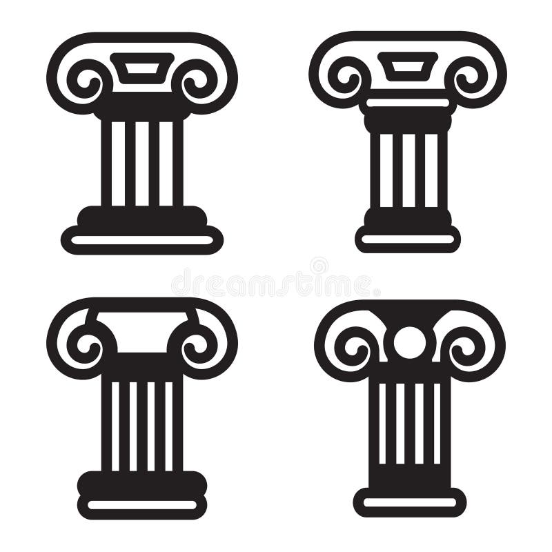 Column Icon in Four Variations. Vector Eps 10. Stock Vector ... Column Icon in Four Variations. Vector Eps 10. Stock Vector ...