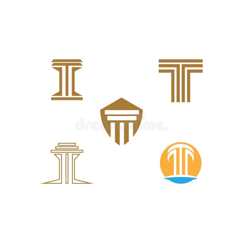 Column Icon Logo Template Vector Stock Vector - Illustration of ...
