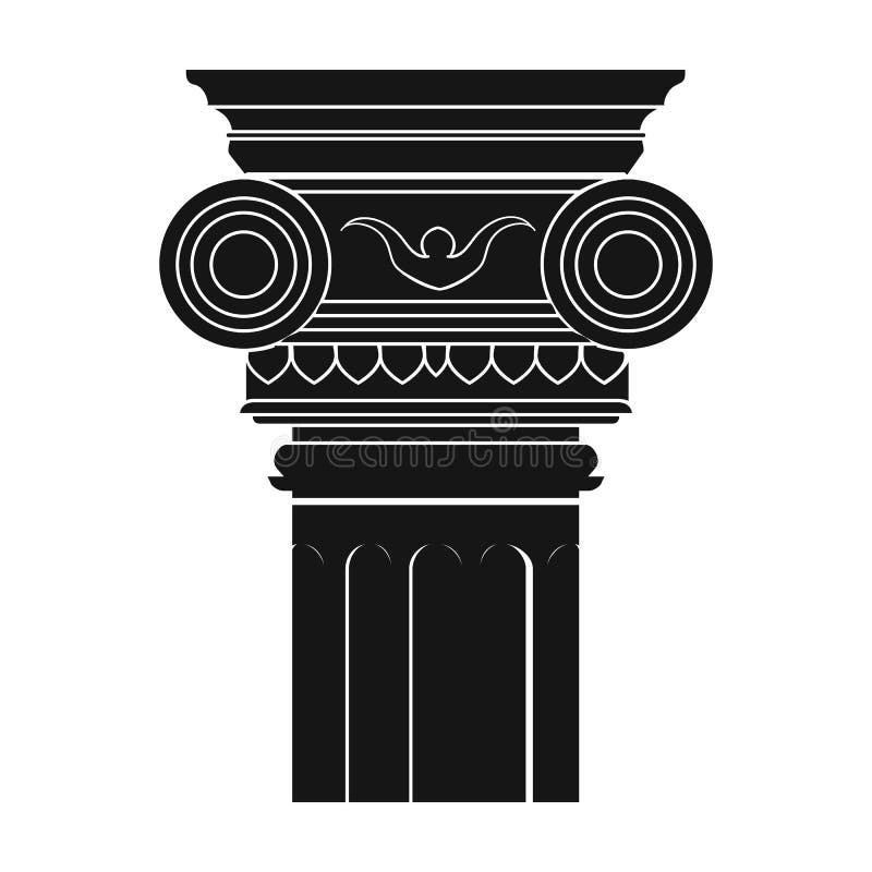 Column Icon in Cartoon Style Isolated on White Background. Architect ...